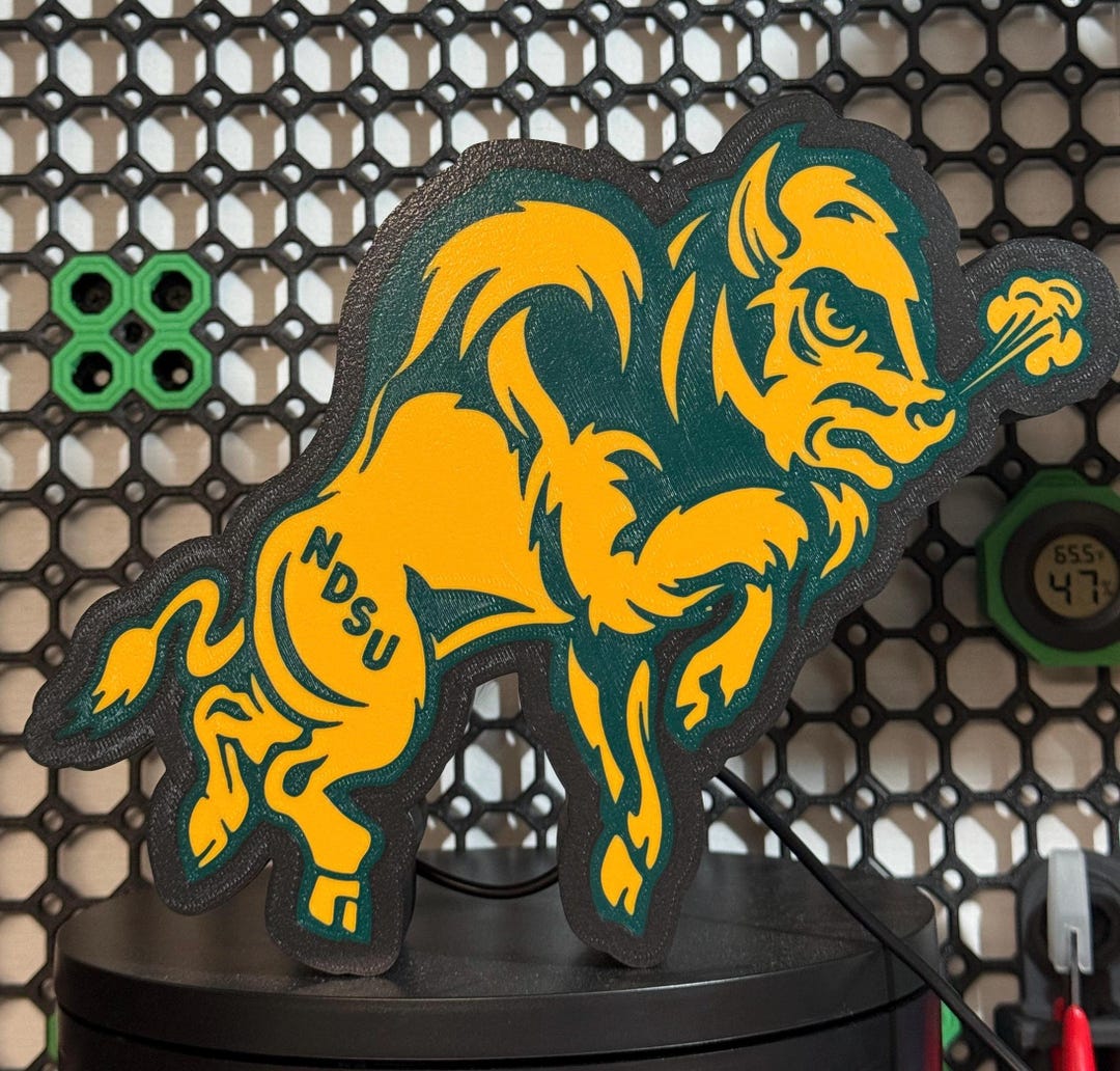 NDSU Bison LED Light – 3D Printed Sign With USB Touch Switch – College ...