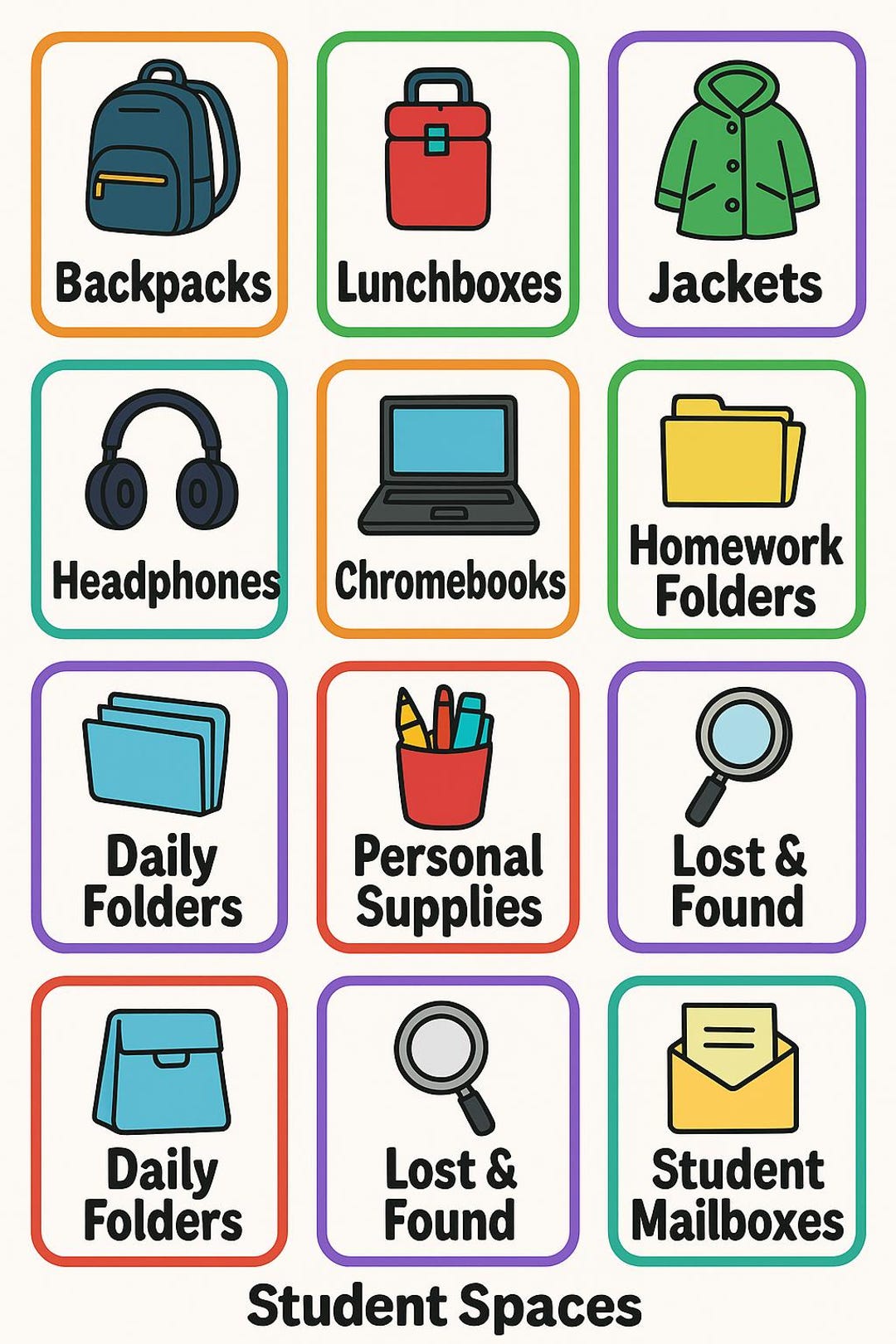 Student Spaces Labels - Etsy