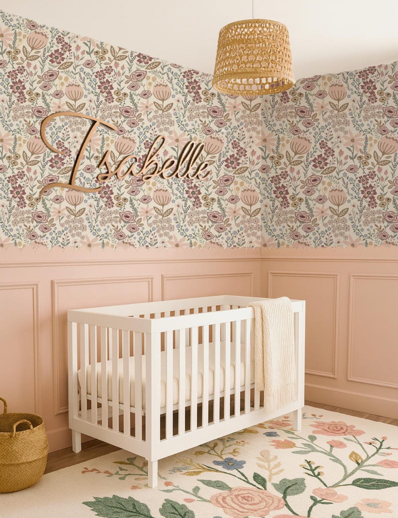 Floral Peel and Stick Wallpaper - Flo's Vintage Garden Party Mural in ...