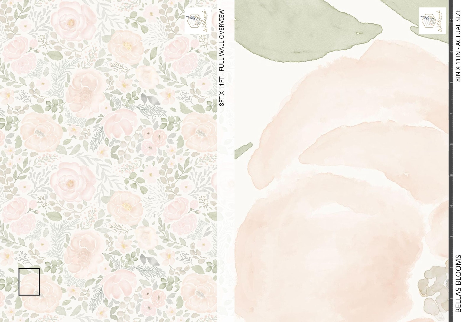 Peony Rose Garden Mural Wallpaper: Watercolor Floral, Nursery Decor - Etsy