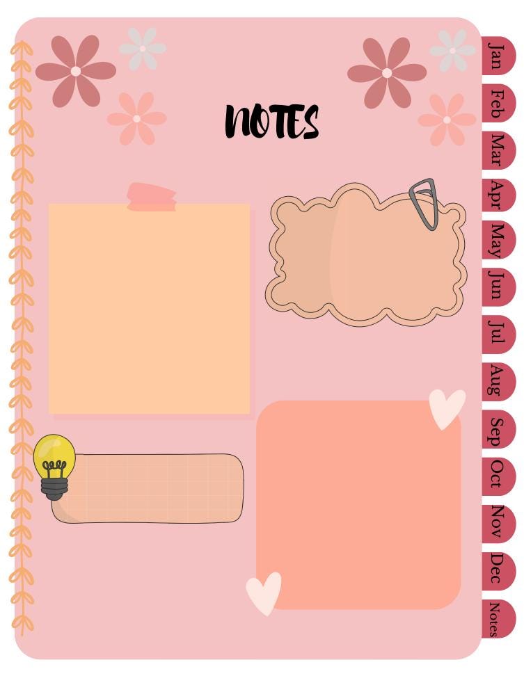 Flower Theme 2025 Calendar| PDF READY - Etsy