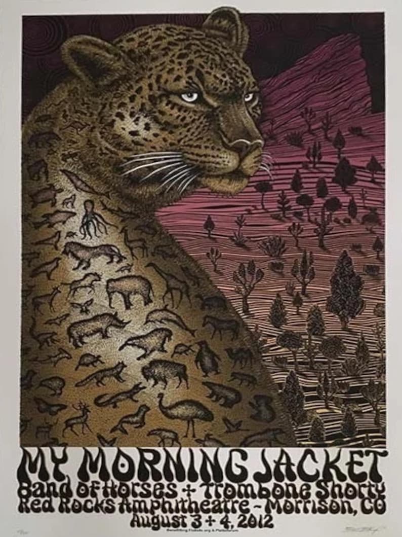 My Morning Jacket Concert Poster Print - Red Rocks Morrison CO August 3 ...