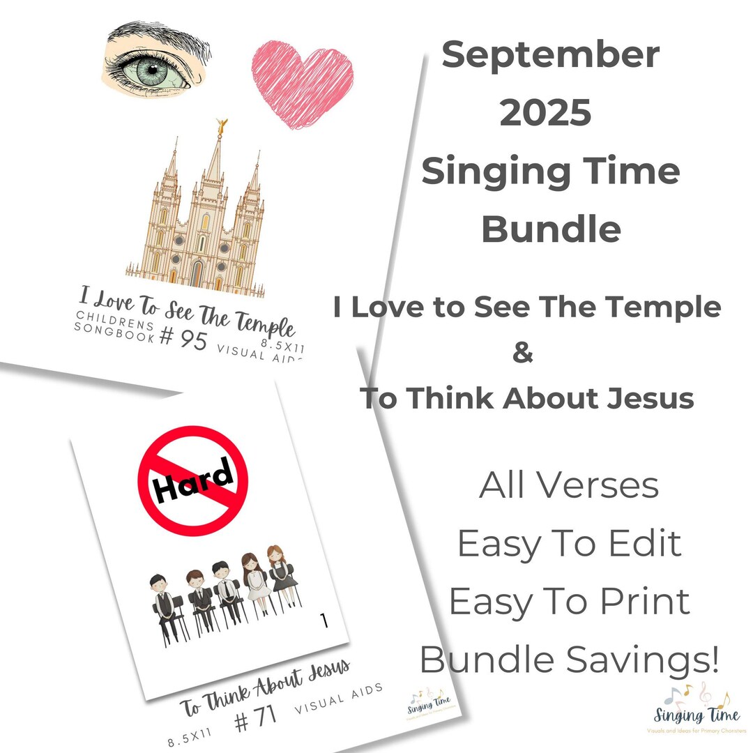 September 2025 Singing Time Bundle I'm Trying to Be Like Jesus & I Feel ...