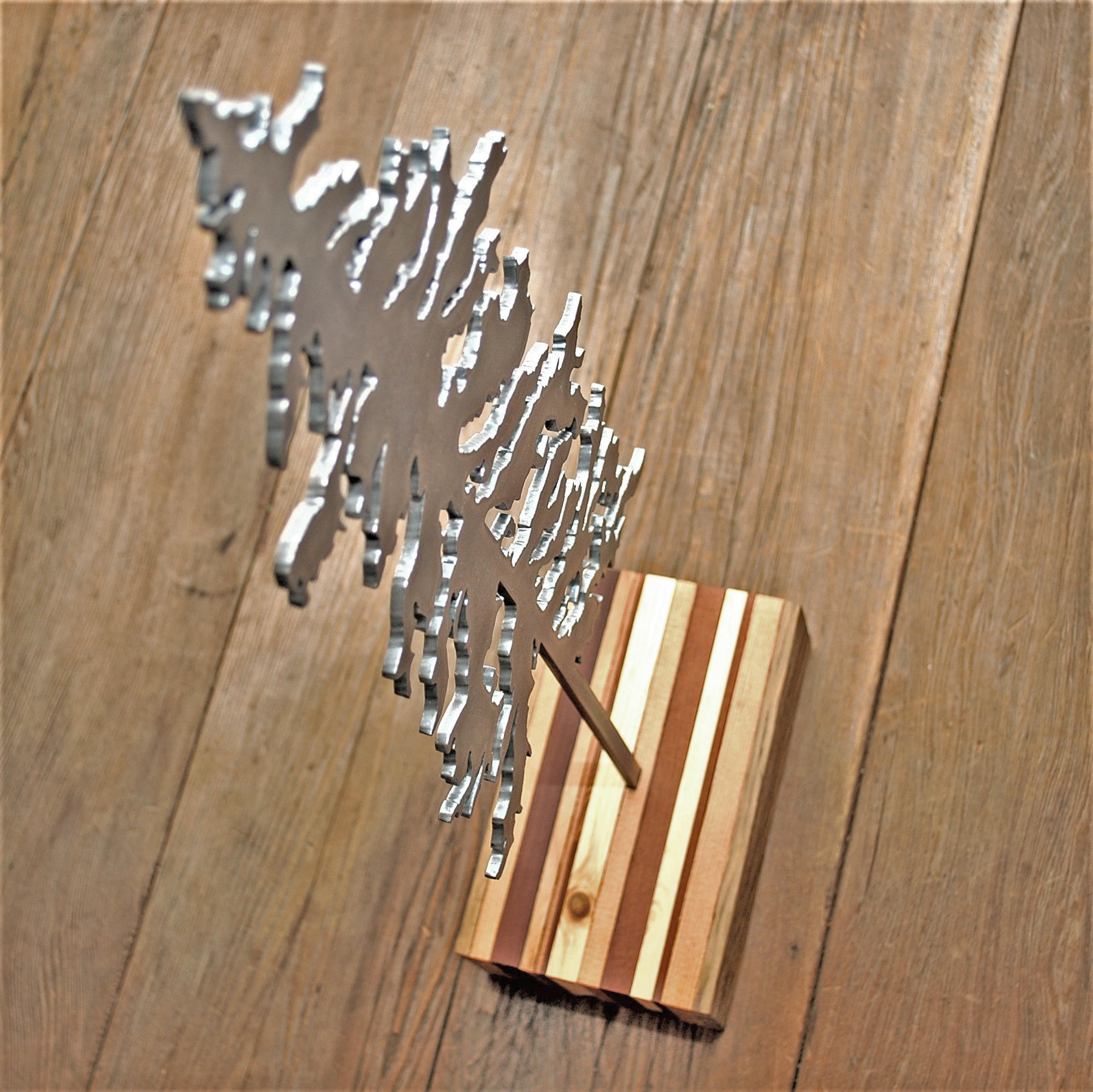 Reclaimed Wood and Steel Tree Sculpture - Etsy