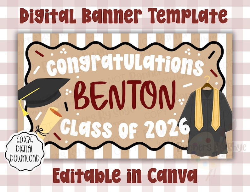 Graduation Banner Template - Canva Editable Digital Download (60x35) - Etsy