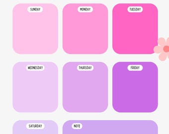 Boho Pink Printable Planner Pages Daily & Weekly Undated A4 PDF Instant ...