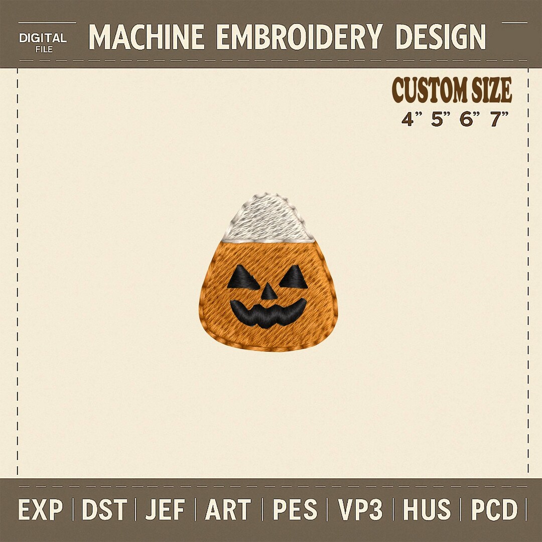 Candy Corn Jack O Lantern Embroidery Design, Halloween Candy Stitch ...