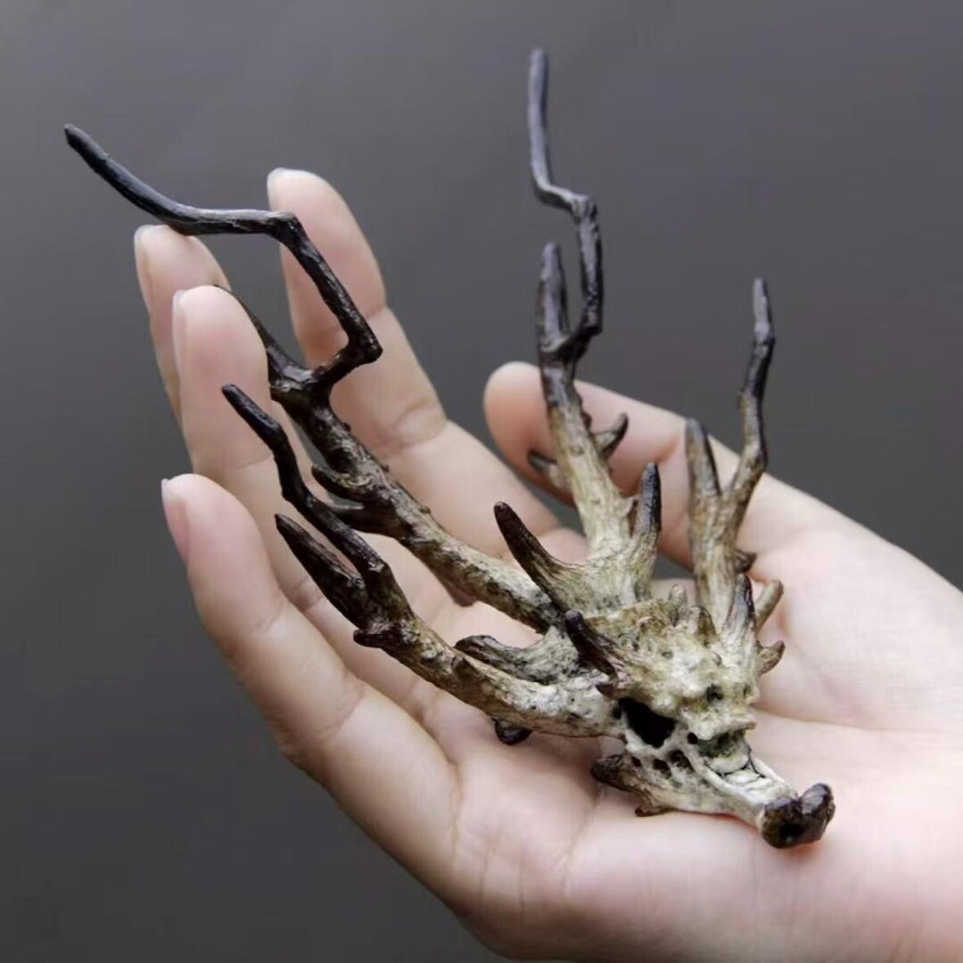Original Handmade Red Shan Miniature Creature Skull Gothic Bone Art ...