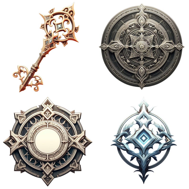 Guardian Artifacts Clipart Set – 36 Sacred Fantasy Relics, Luxury Cel ...