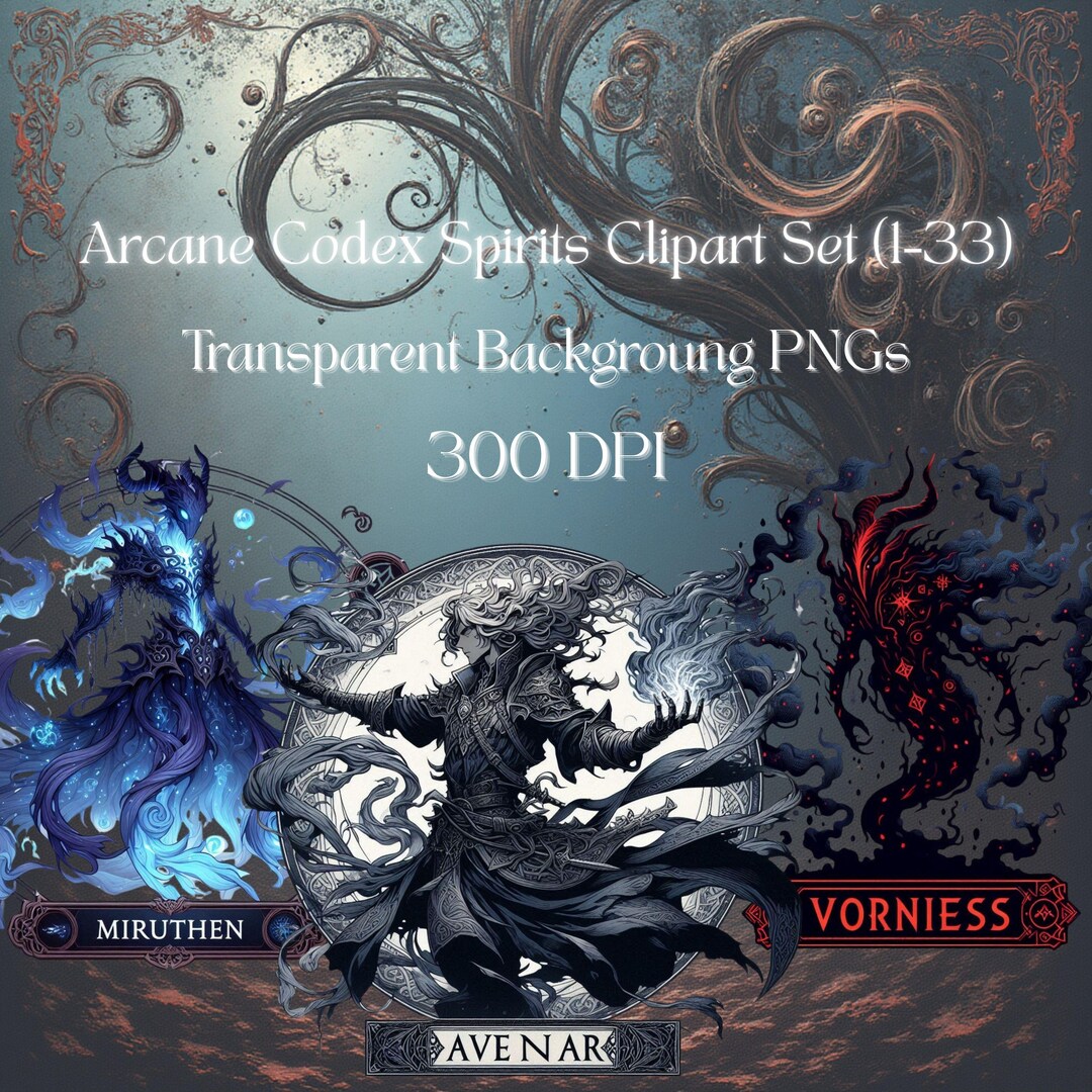 Arcane Codex Spirits Clipart Set (1–33) – Cel-shading Fantasy ...
