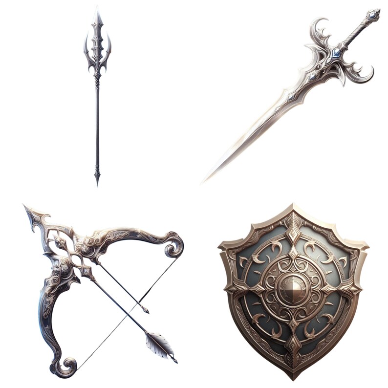 Guardian Artifacts Clipart Set – 36 Sacred Fantasy Relics, Luxury Cel ...