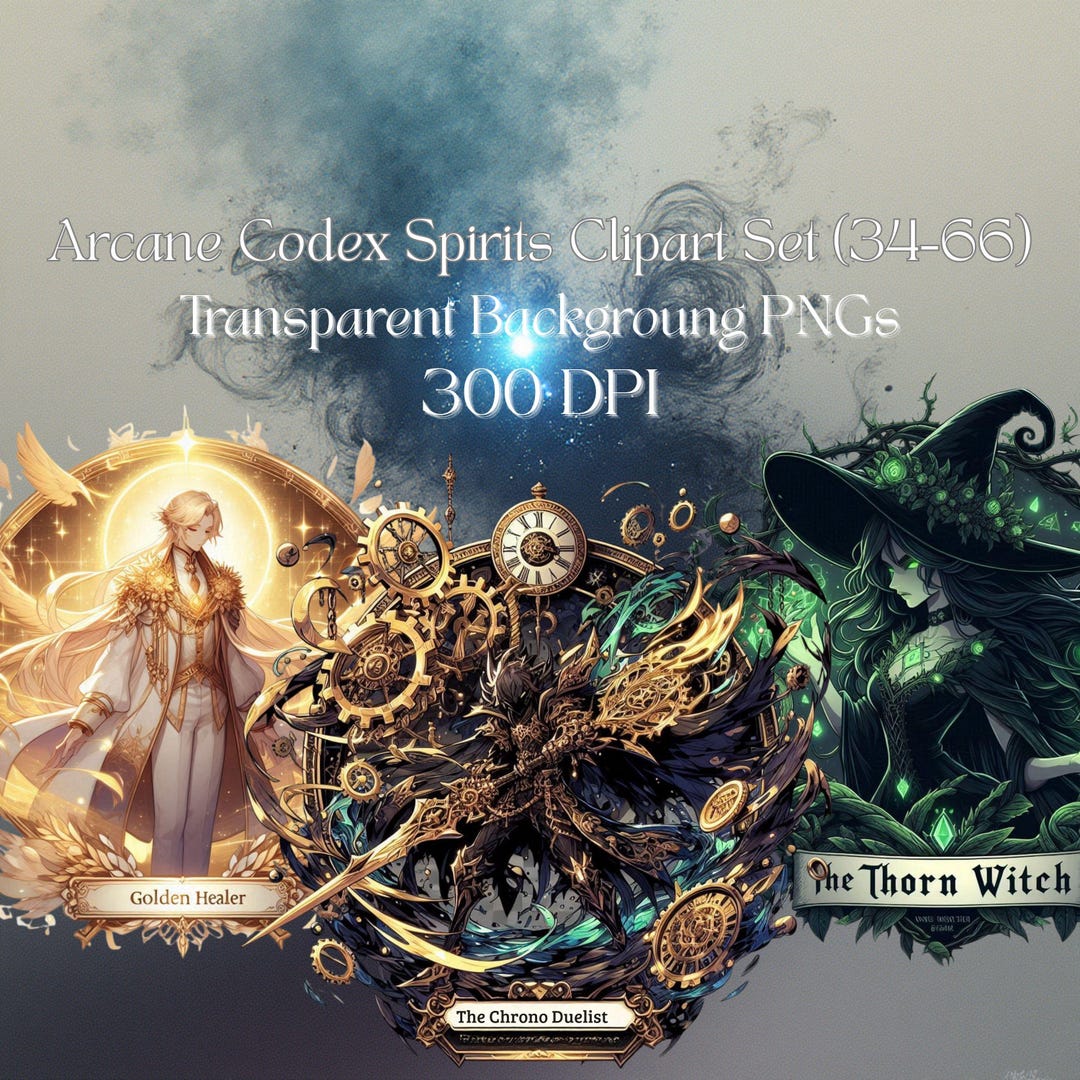 Arcane Heroes Fantasy Clipart Set | 18 Dark Cel-shading Characters PNG ...