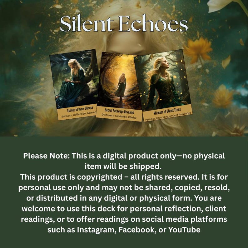 Silent Echoes Oracle Deck: Forest Magic, Inner Wisdom (PDF Printable ...