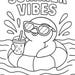 Summer Vibes Colouring Pages. PDF File. Printable Pages. - Etsy