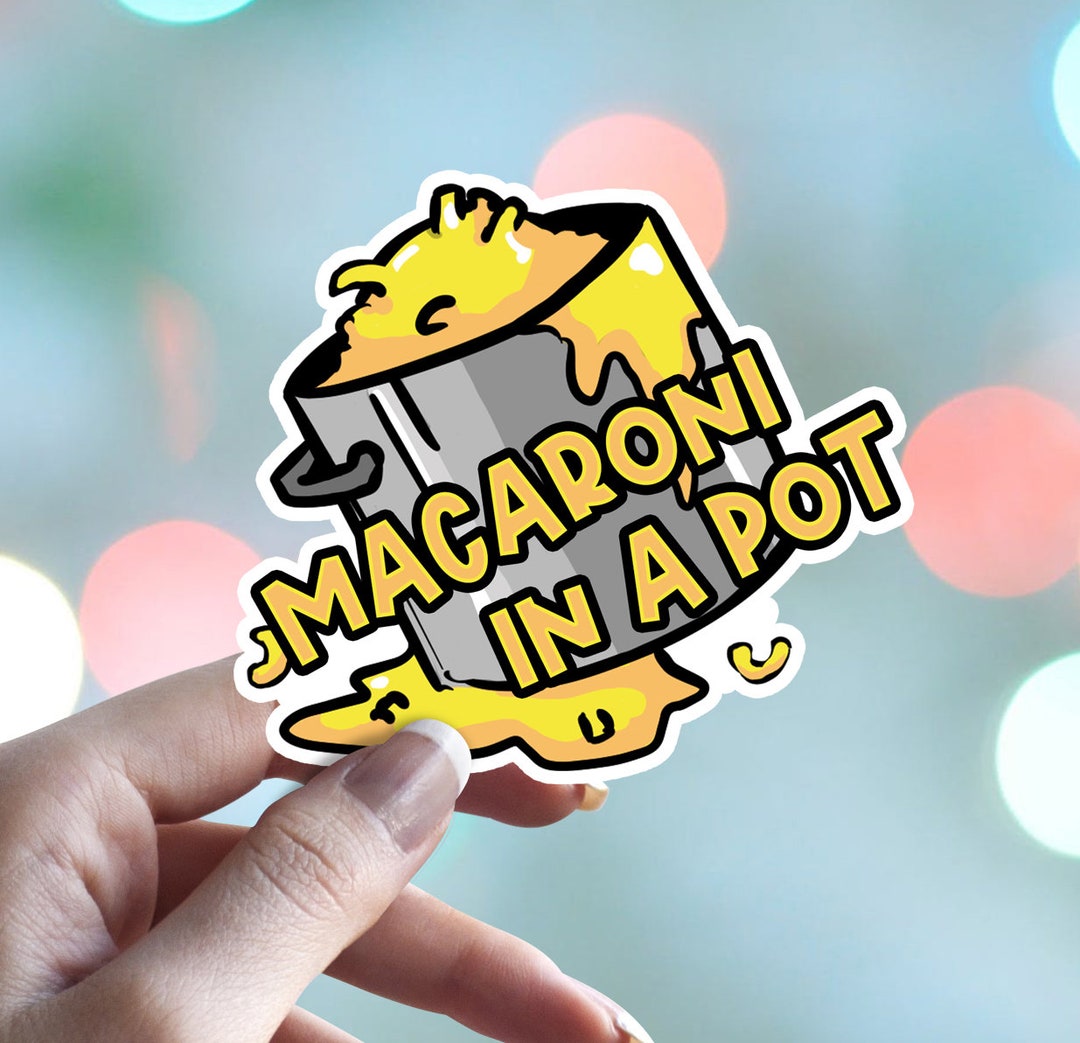 Macaroni in a Pot - Vinyl Waterproof Sticker - Etsy