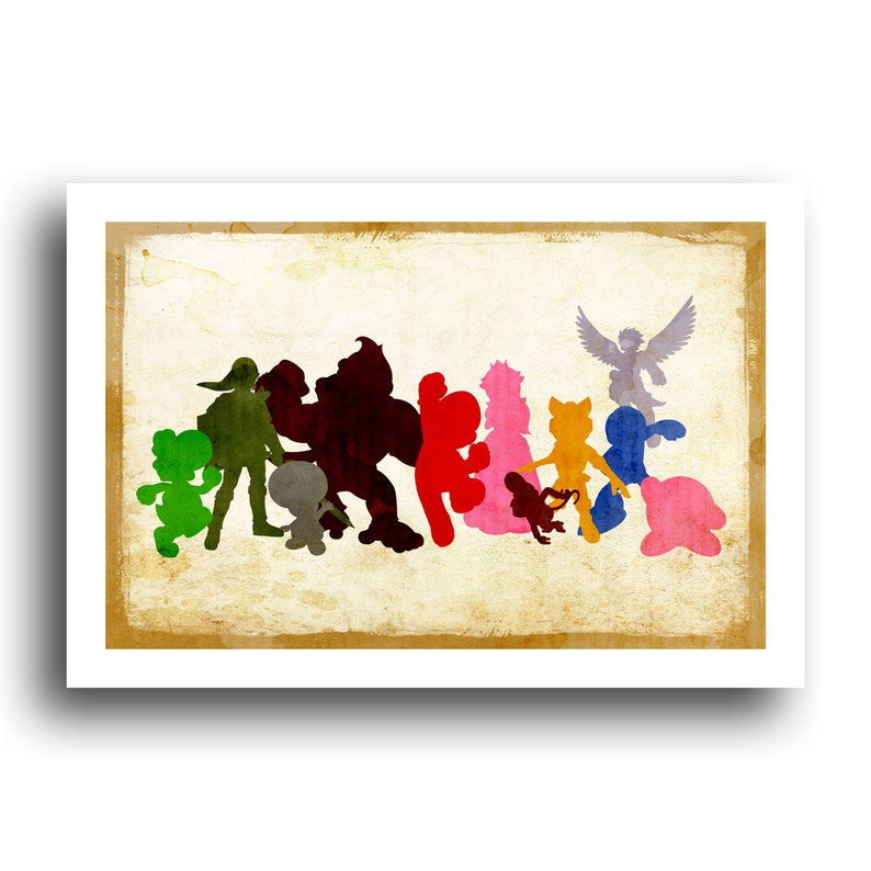 Nintendo All Stars Original 13 X 19 Art Print - Etsy