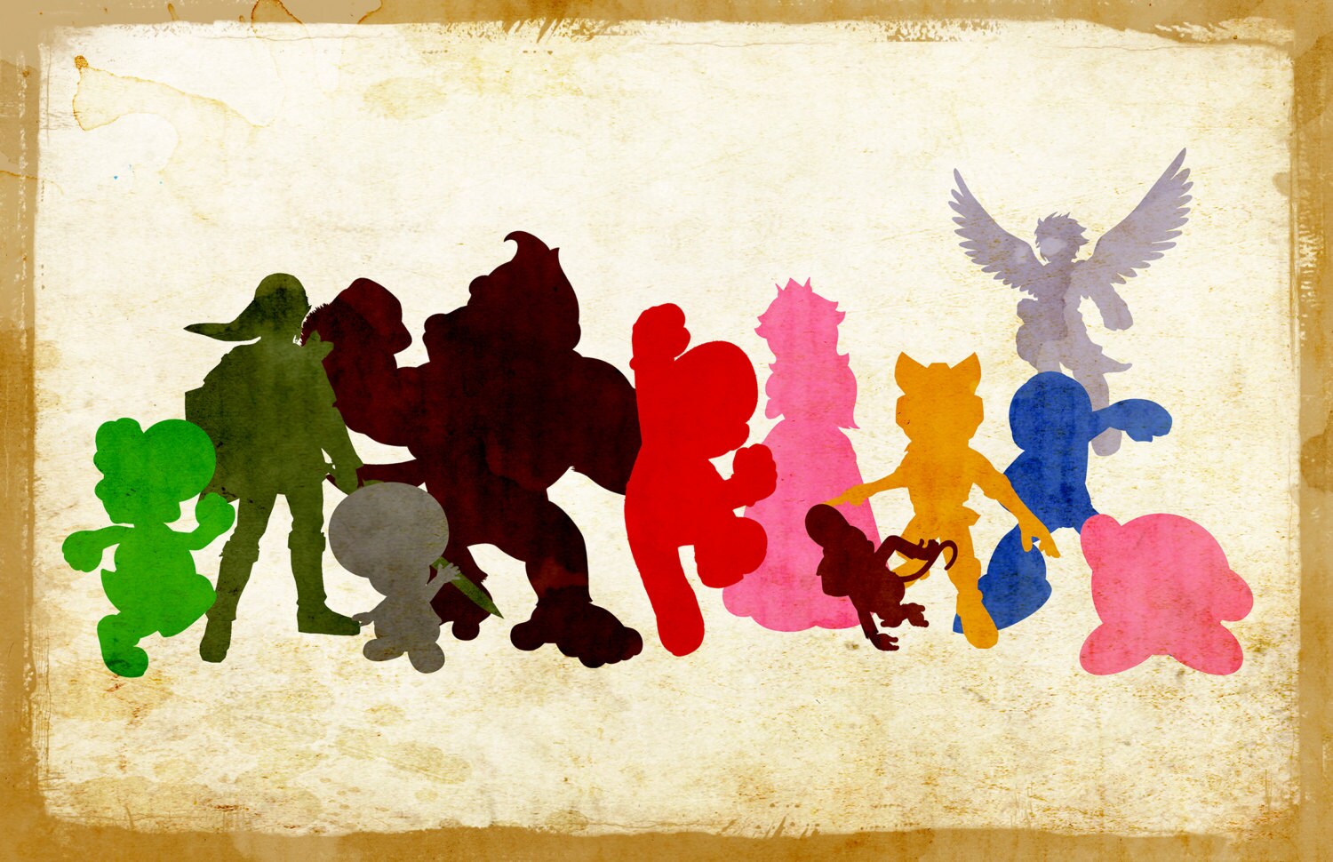 Nintendo All Stars Original 13 x 19 Art Print | Etsy