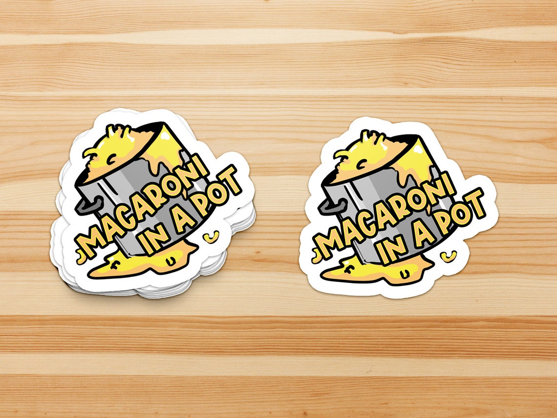 Macaroni in a Pot Vinyl Waterproof Sticker | Etsy