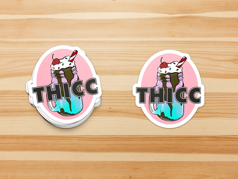 Thicc Vinyl Waterproof Sticker - Etsy
