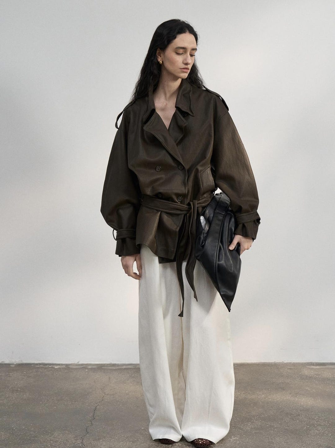 Belted Faux Leather Trench Coat, Double Breasted Pleather Jacket - Etsy