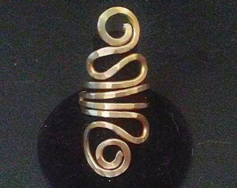 Wire Wrapped Snake Ring Silver Antique Brass Adjustable - Etsy