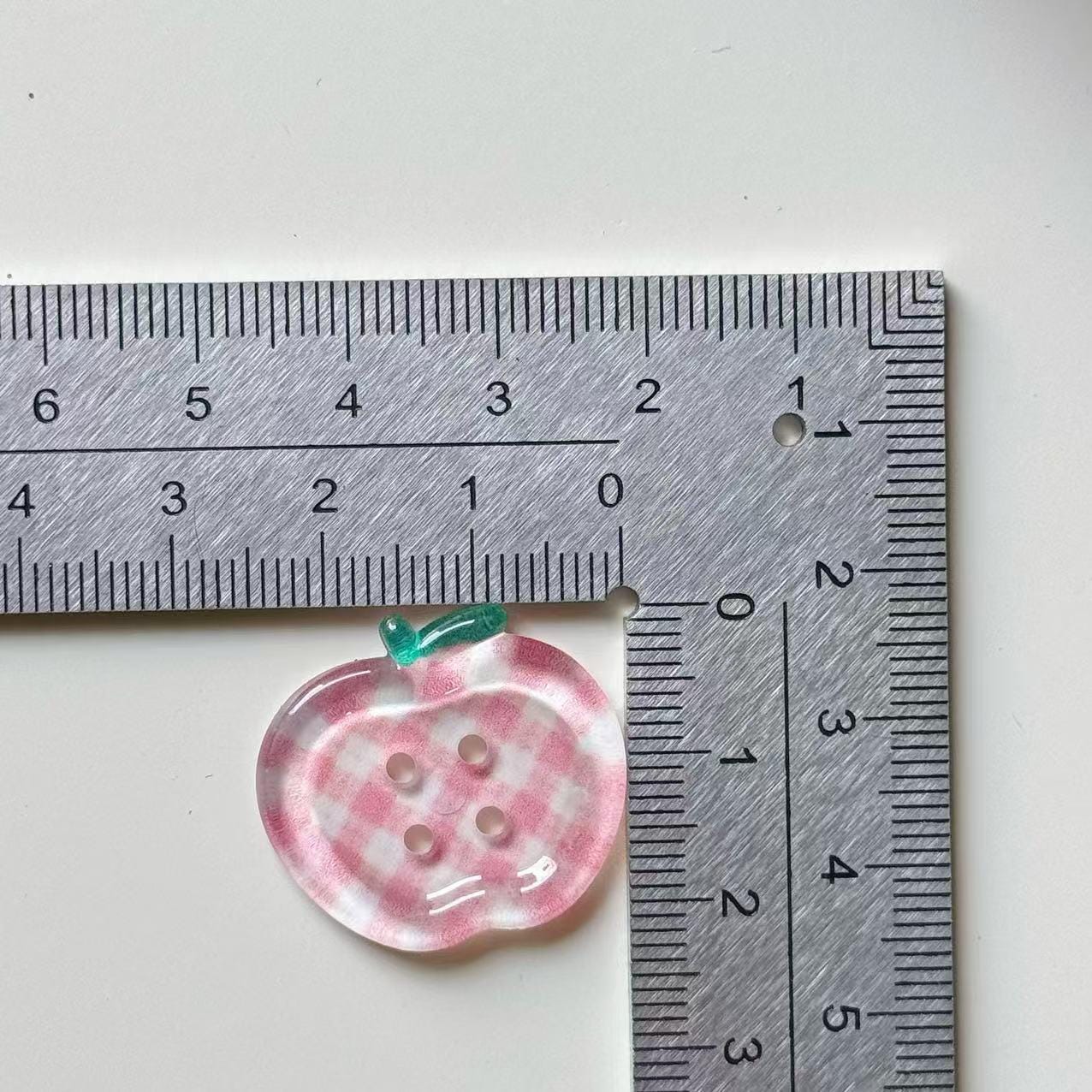 Transparent Apple Buttons – Set of 5 Pc Cute Fruit-themed Acrylic ...