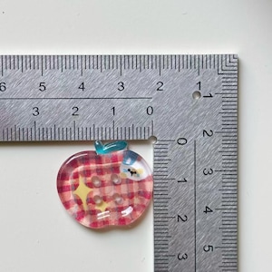 Transparent Apple Buttons – Set of 5 Pc Cute Fruit-themed Acrylic ...