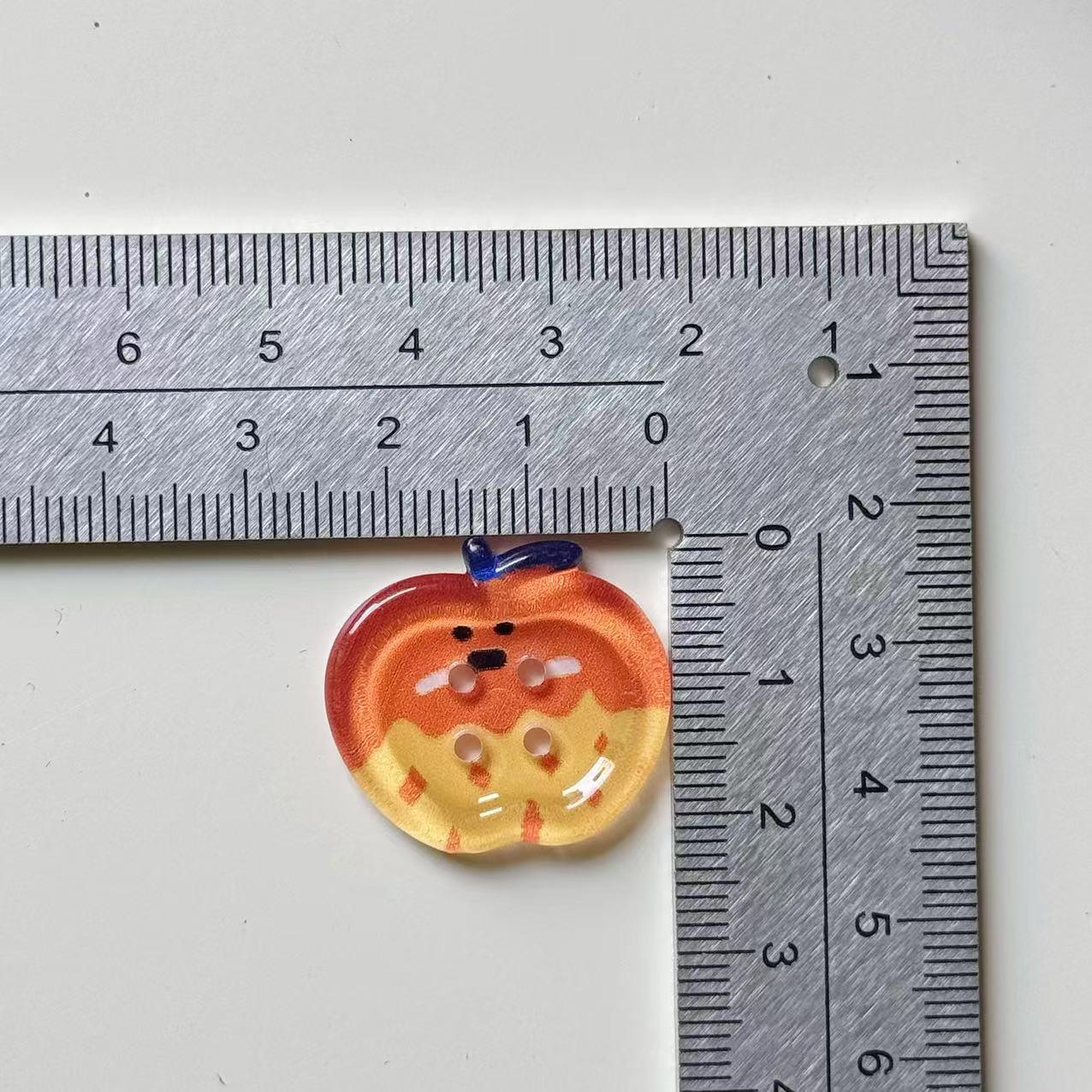 Transparent Apple Buttons – Set of 5 Pc Cute Fruit-themed Acrylic ...