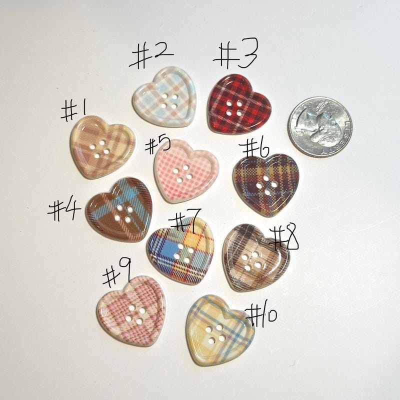 Plaid Buttons - Etsy