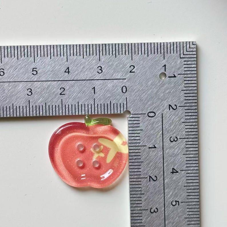 Transparent Apple Buttons – Set of 5 Pc Cute Fruit-themed Acrylic ...
