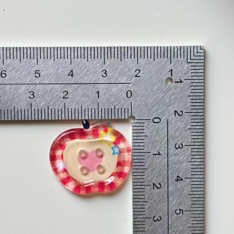Transparent Apple Buttons – Set of 5 Pc Cute Fruit-themed Acrylic ...