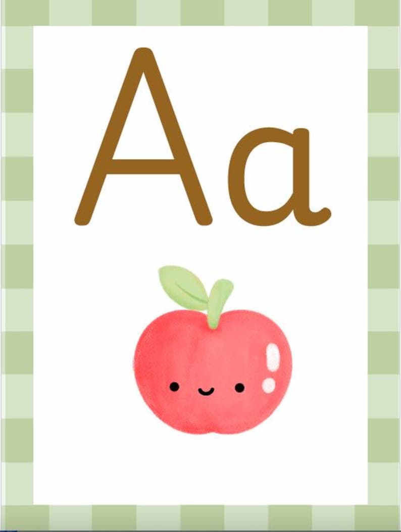 Neutral Alphabet Poster Set A–Z | Sage, Cream, Brown Tones | Calm ...