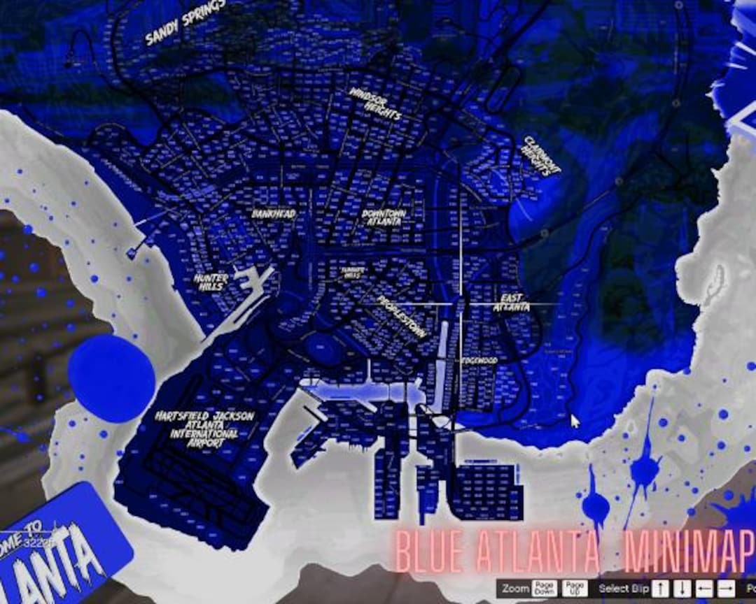 Minimapa azul de Atlanta de FiveM: diseño compatible con ESX y QBCore ...