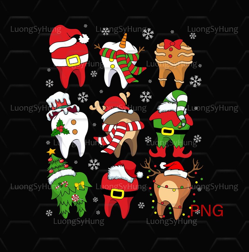 Cute Tooth Christmas Png, Christmas Dentist Png, Merry Christmas Png ...