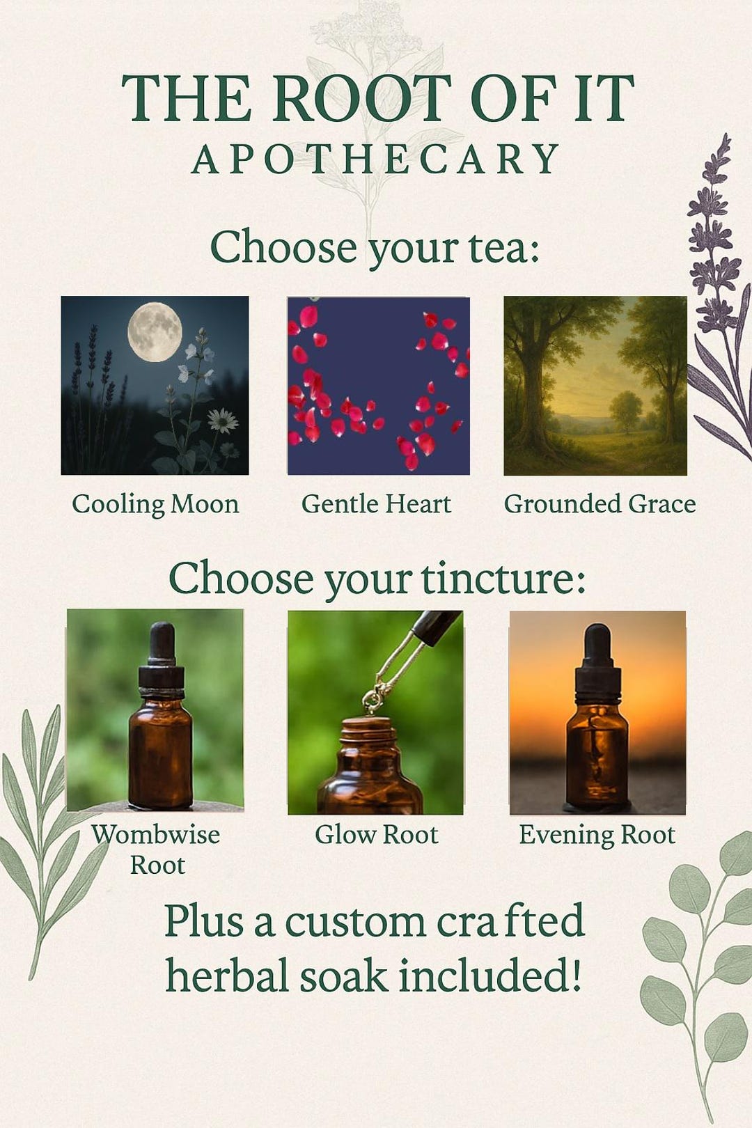Menopause Wellness Gift Set: Custom Herbal Tea, Tincture & Soak - Etsy