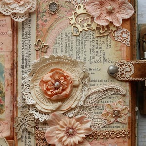 Peach Colour Junk Journal Set With Lace Work Ephemera:digital Print - Etsy