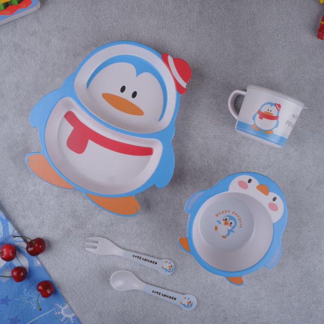 Paddy- the Penguin Bamboo Kids Dinner /feeding Set - Etsy