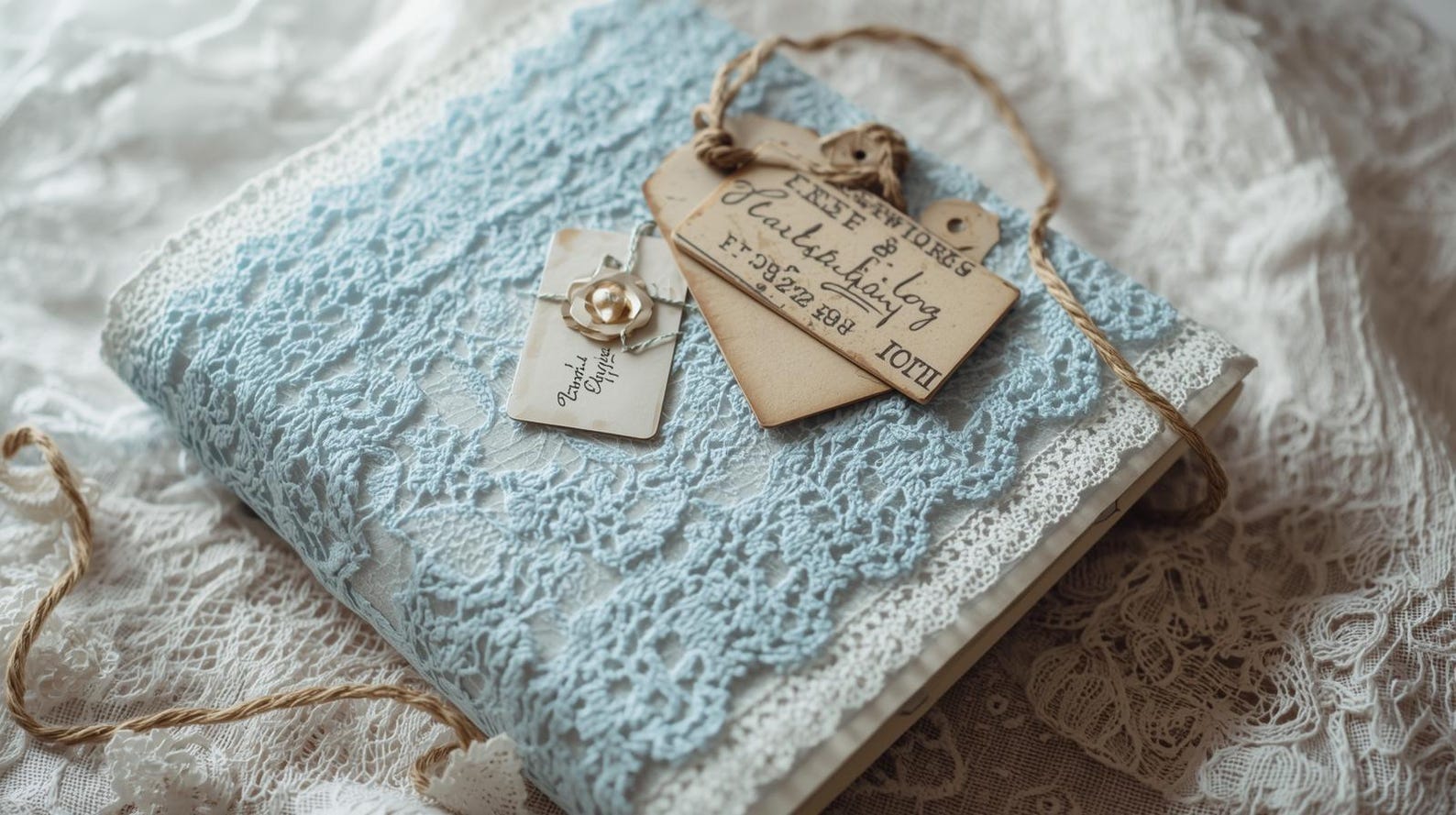 Sky Blue Lace Border Junk Journal - Etsy