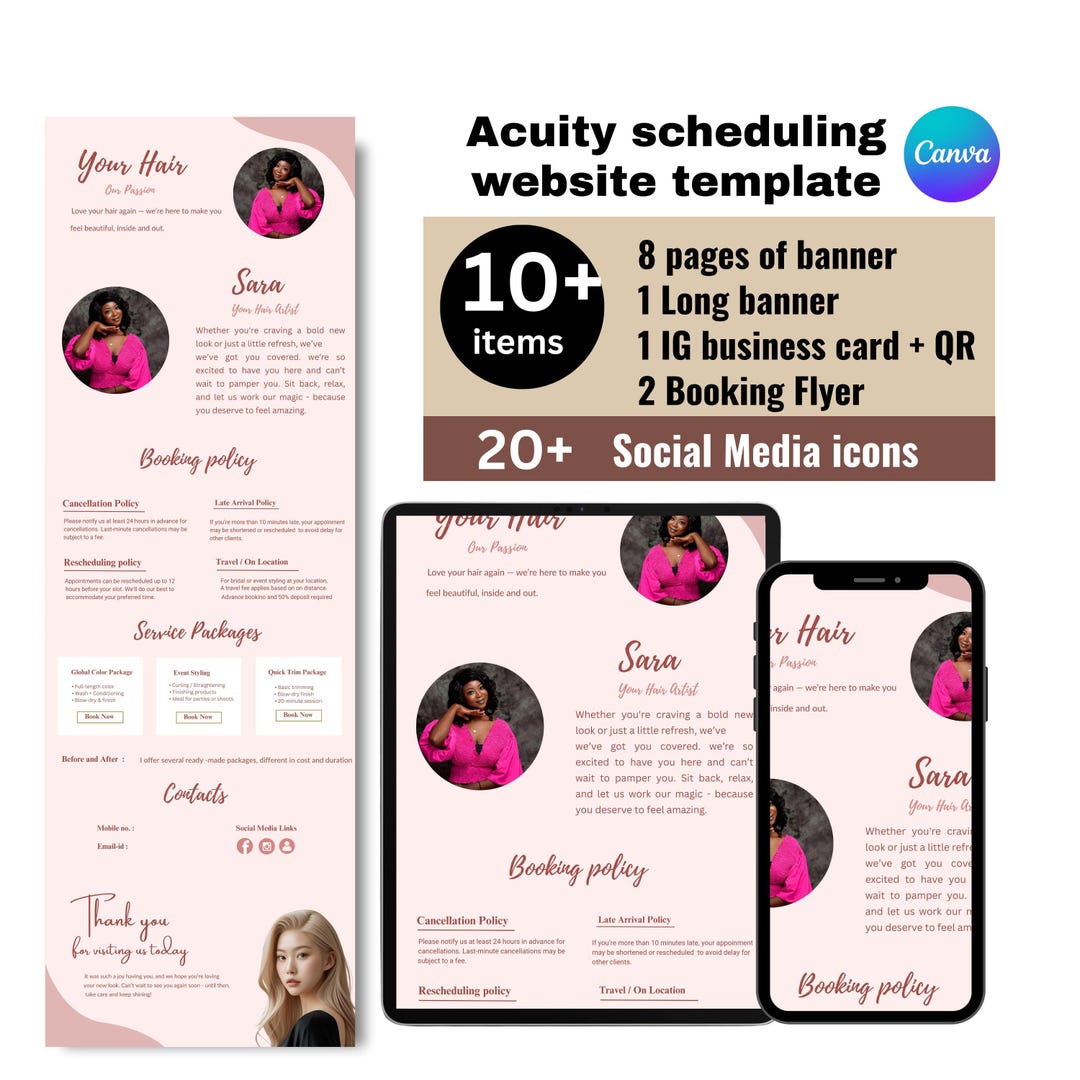 Customizable Acuity Scheduling Template for Beauty Professionals ...