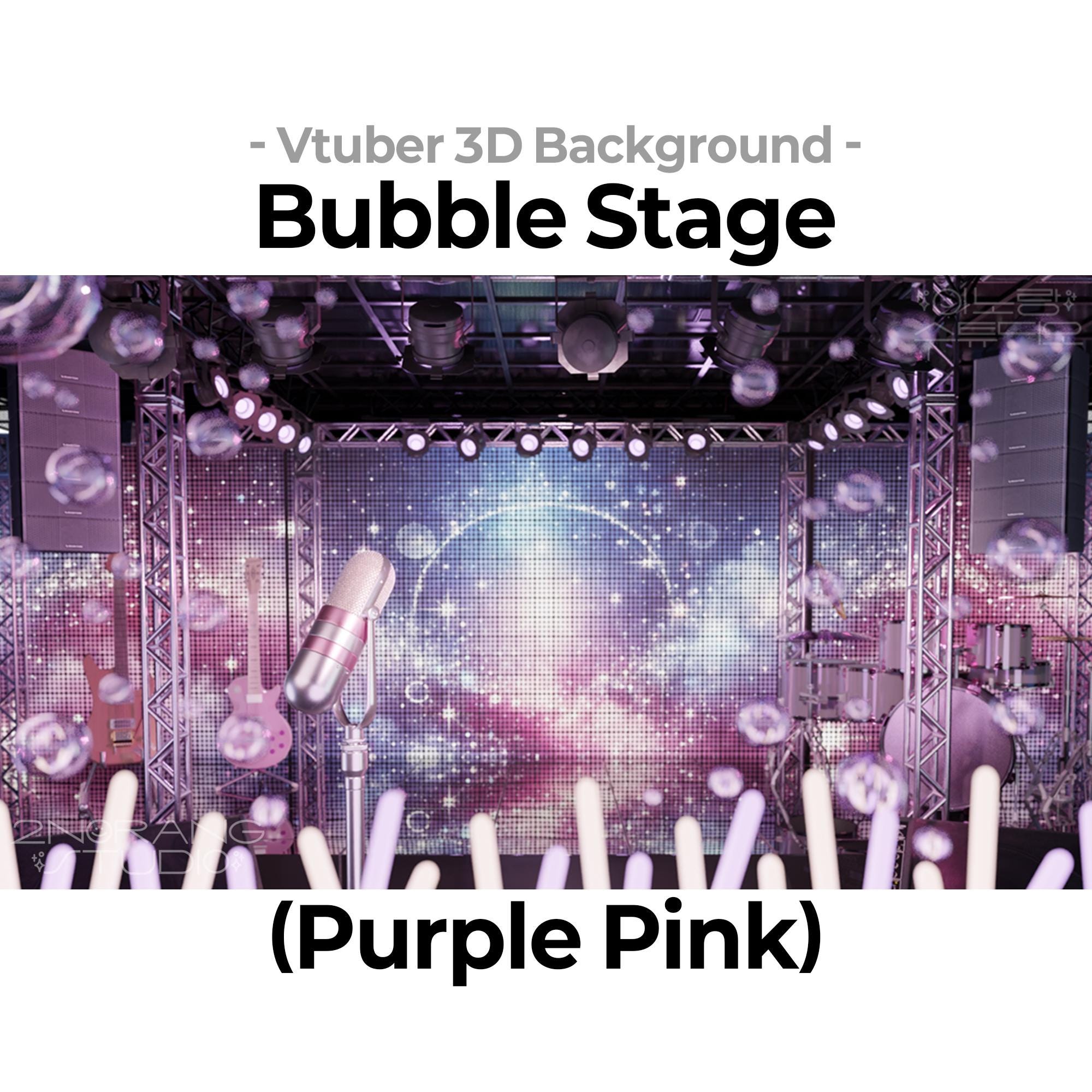 Bubble Stage (purple Pink) | Vtuber Background, 3D Rendered, Premade ...