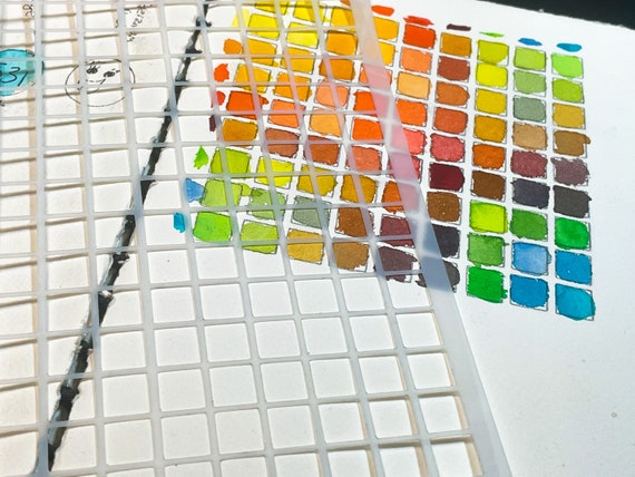 Color Theory-paint Mixing-chart-grid Stencil | Etsy