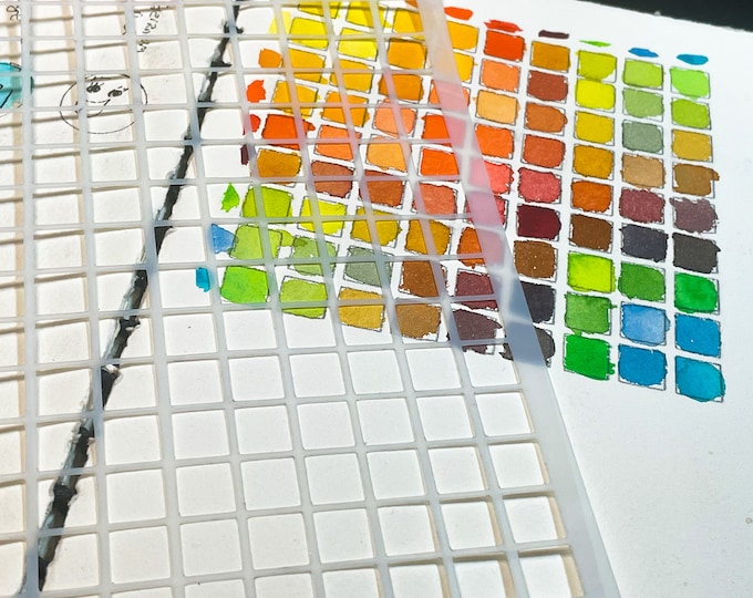Color Theory-paint Mixing-chart-grid Stencil - Etsy