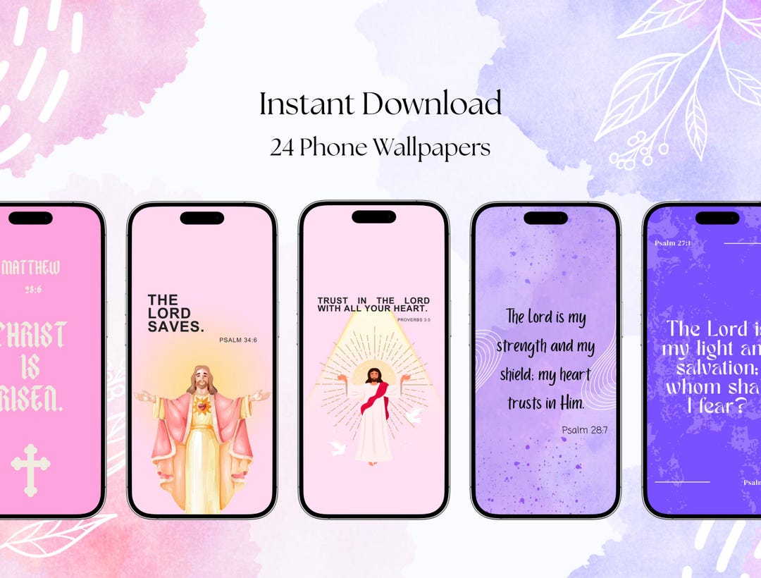 Bible Verse Phone Wallpaper Bundle (24) • Pink & Purple Christian Lock ...