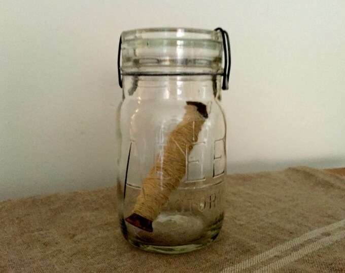 Rare Vintage Glass AGEE VICTORY Bottle / Jar With Original Glass Lid ...