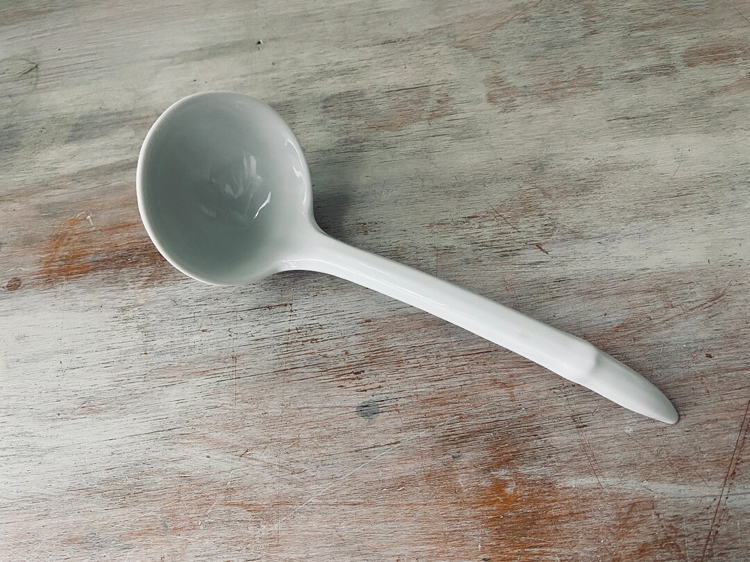 Large VINTAGE White Ironstone Ladle. My Vintage Home - Etsy