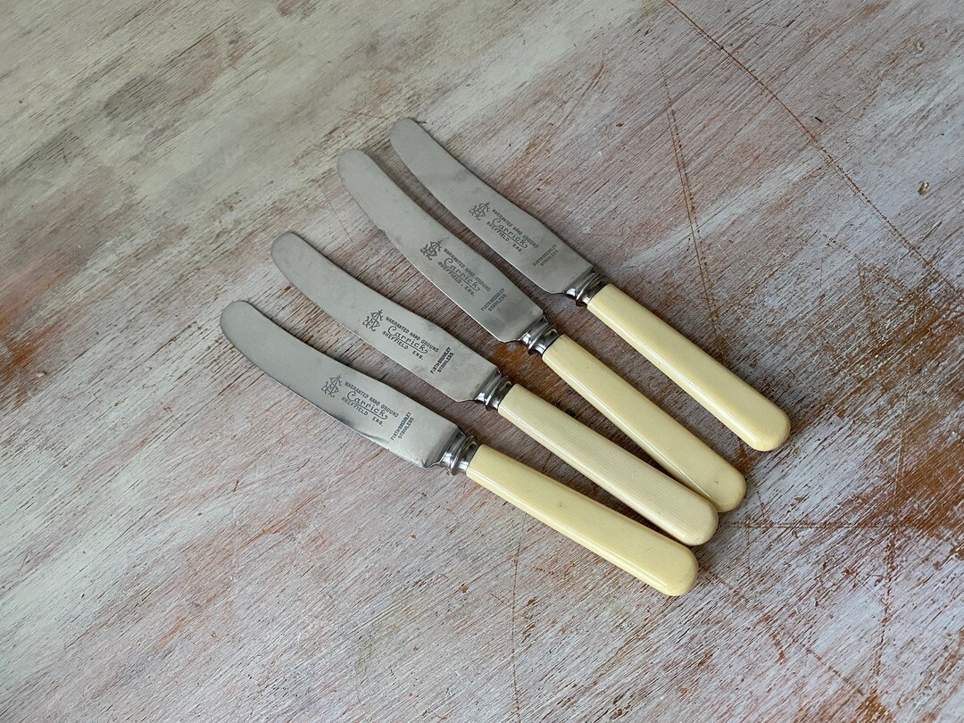 Four VINTAGE ENGLISH Faux Bone Handle Knives. My Vintage - Etsy Australia