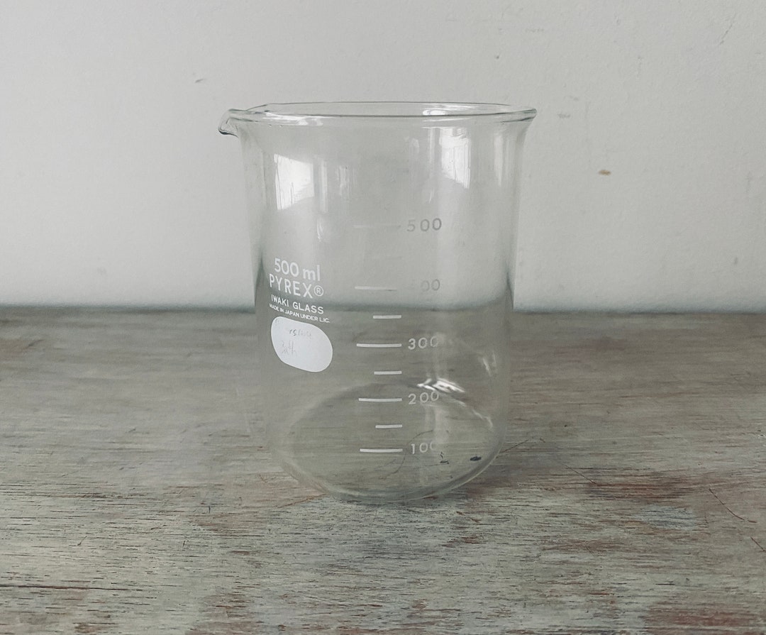 VINTAGE Japanese 500 Ml Pyrex Glass Science Flask / Beaker. INDUSTRIAL ...