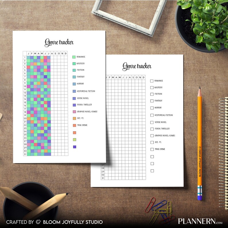 Genre Tracker PRINTABLE - Book Log - Reading Journal - Reading Tracker ...