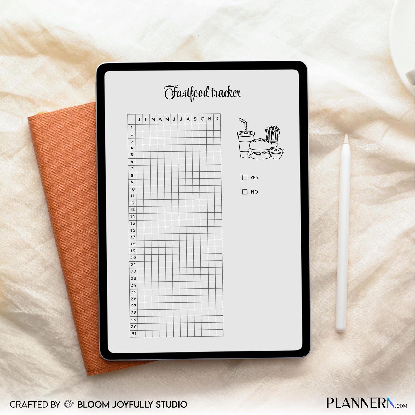 Fast Food Tracker PRINTABLE - Junk Food Tracker - Takeout Tracker ...