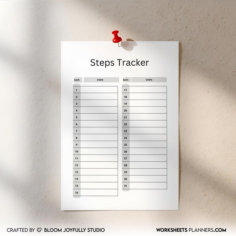 Step Tracker PRINTABLE - Daily Walking Log - Fitness Planner PDF ...